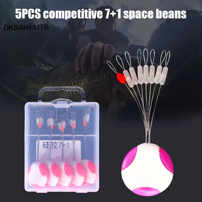5pcs Fishing Stopper Silicone Float Bead Fishing Line Stops Space Bean ...