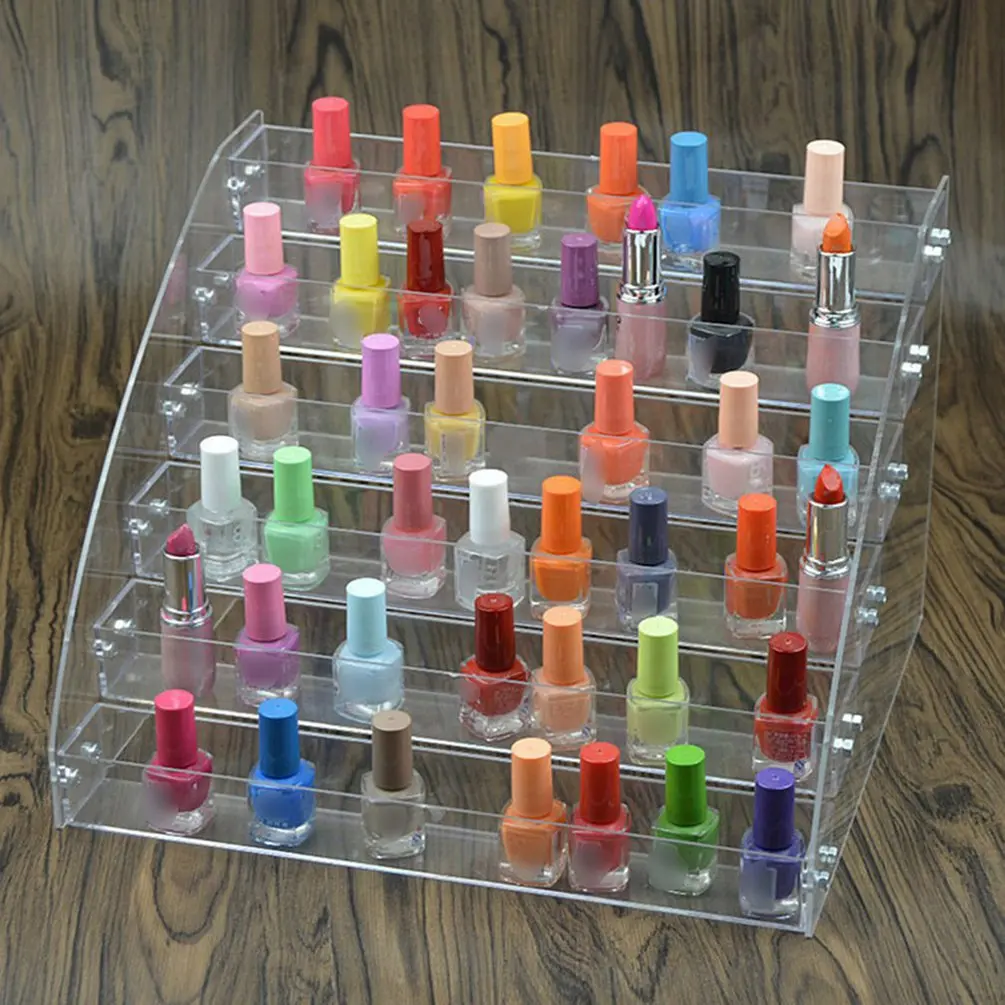 Clear Plastic Nail Polish Rack Cosmetic Acrylic Display Rack Holder ...