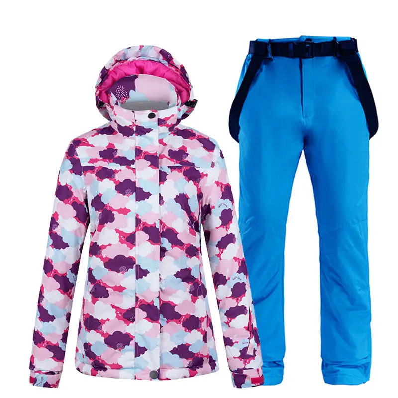 Fashion colorful Women Snow suit Wear Snowboarding Clothing winter ...