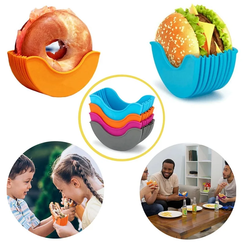 Silicone-Hamburger-Holder-Burger-Buddy-For-4-Inch-Burger-Donuts-Case ...