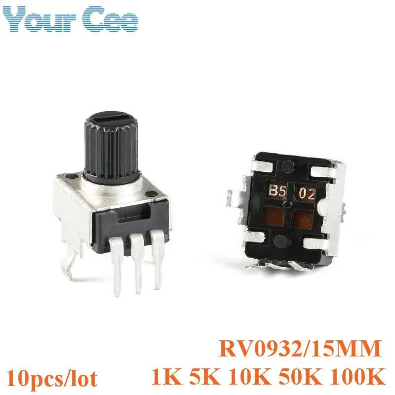 10pcs-Rv09-Vertical-15mm-Shaft-1k-5k-10k-50k-100k-0932-Adjustable ...