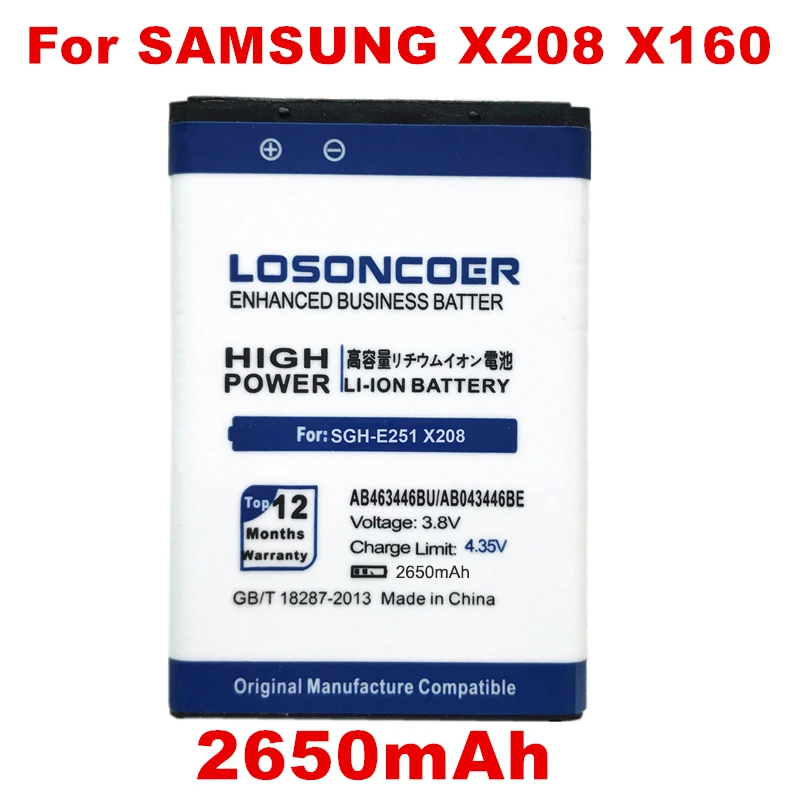 AB463446BU AB043446BE สำหรับ Samsung SGH E251 E258 E350 E428 E500 E900 E908 M620 C512 X208 1258 ...