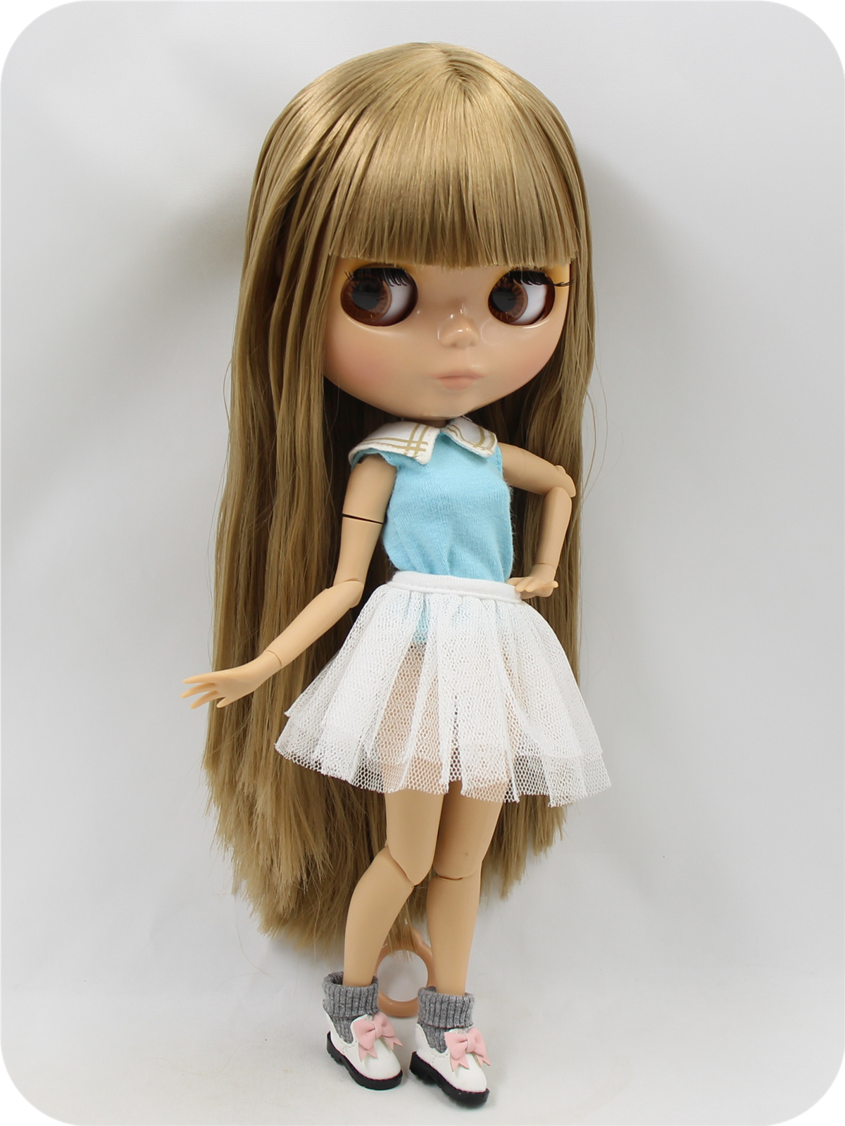 Neo Blythe Muñeca con cabello rubio, piel bronceada, cara linda y ...