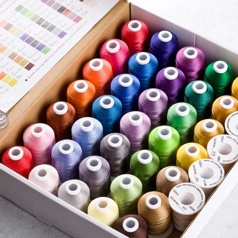 Simthread 40 Brother Colors Polyester Embroidery Thread For Brother ...