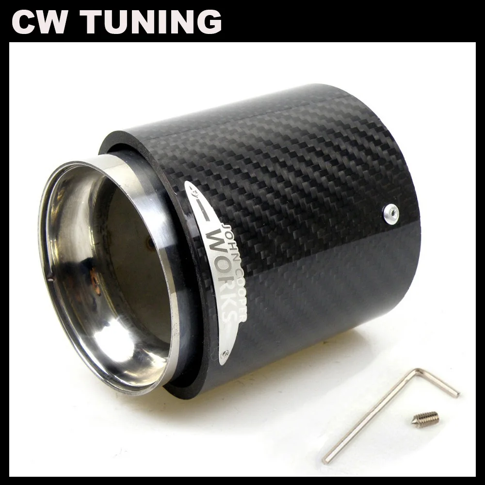 1-Piece-Real-Carbon-Exhaust-Muffler-Tips-for-MINI-Cooper-JCW-R50-R53 ...