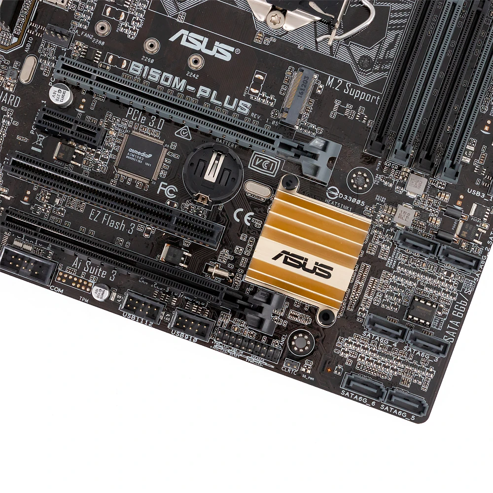 Asus B150M-PLUS Desktop Motherboard B150 Socket LGA 1151 For Core i7 i5 ...