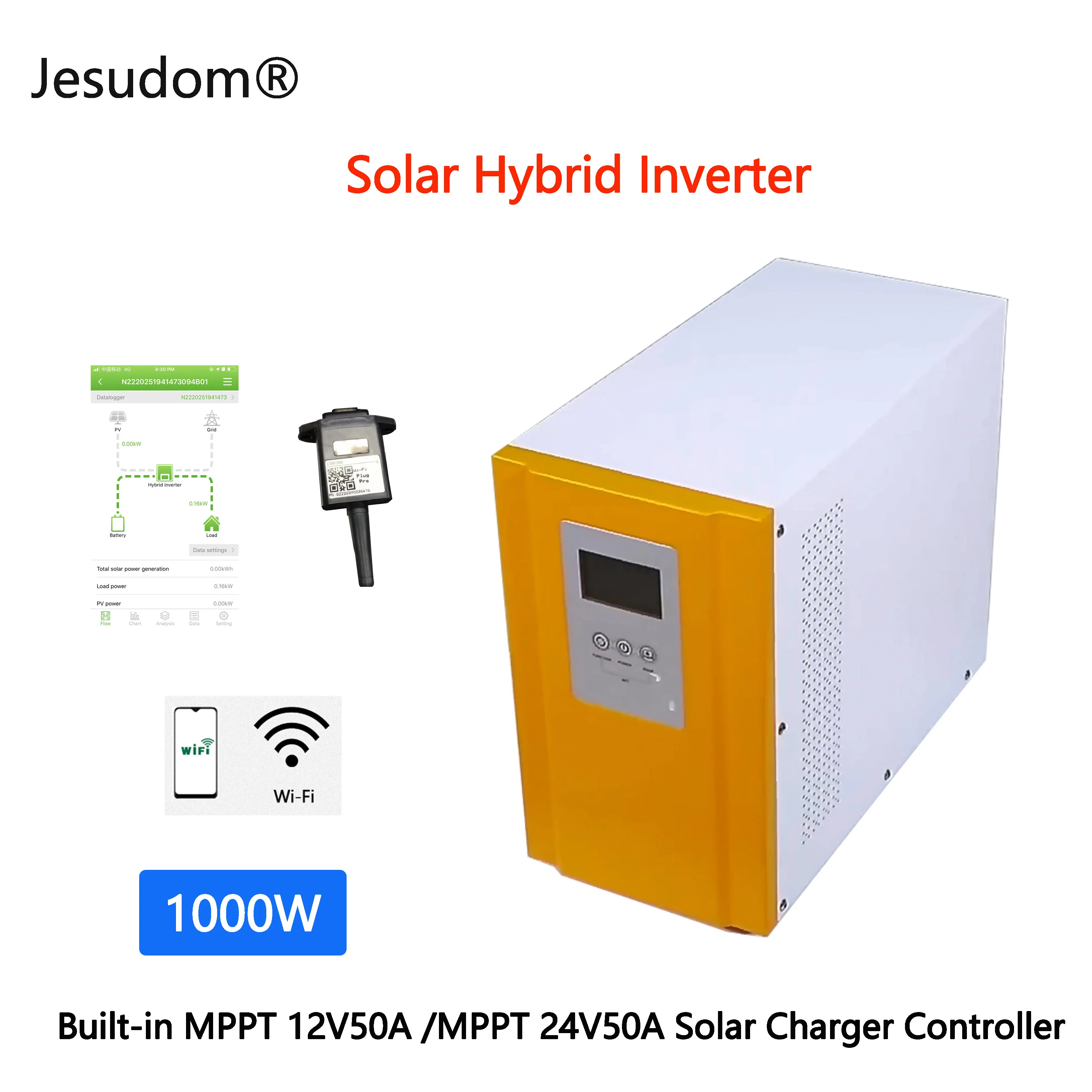 MPPT 1000W Solar Grid Tie Inverter 12V24V Solar Hybrid Inverter 1000W ...