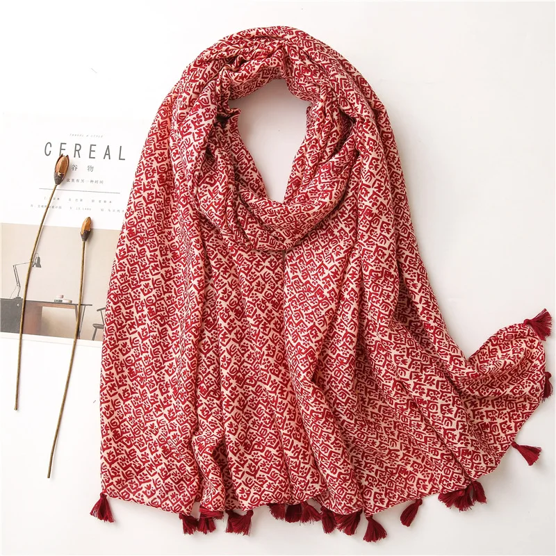 Maroon Viscose Scarf | Women Scarves Maroon | Viscose Shawl Scarf ...