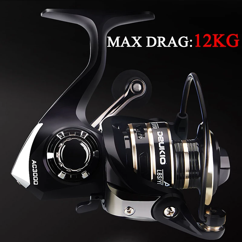 DEUKIO-Spinning-Fishing-Reel-All-Metal-Spool-5-2-1-1BB-Max-Drag-12kg ...