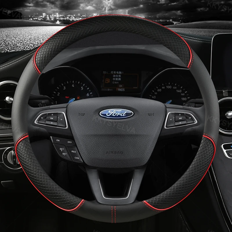 For Ford Fiesta 2000-2020 Car Steering Wheel Cover Fiesta MK7 4 5 6 ...