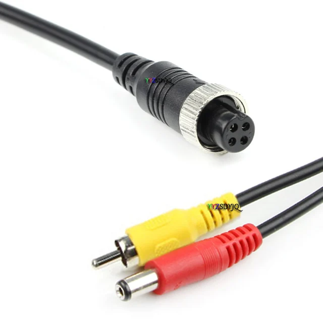 Car Video Cable 4PIN For Car Rear View Camera Aviation Head to RCA ...