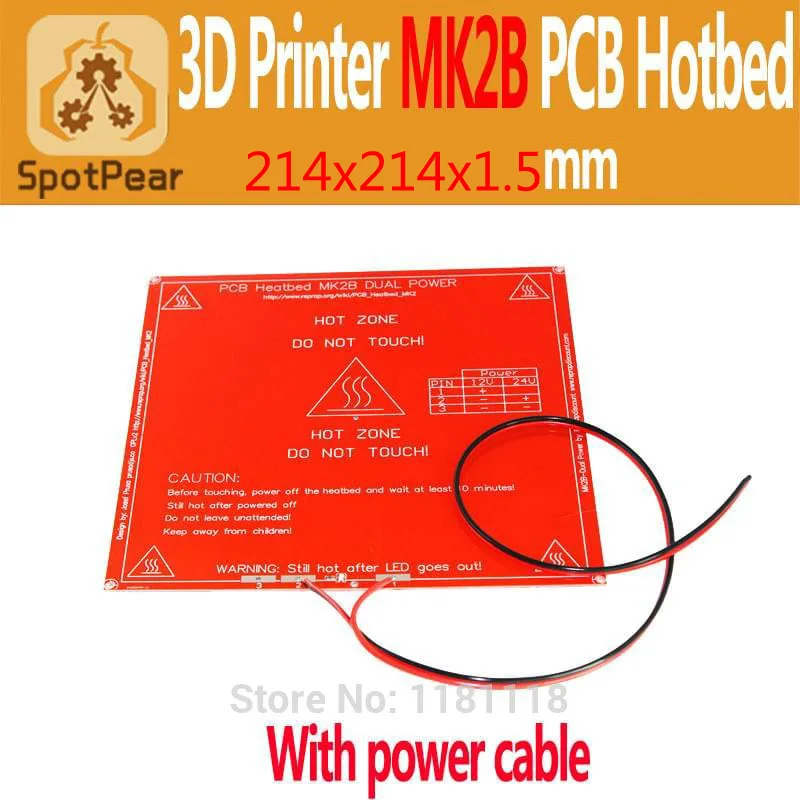 3D Printer PCB Heatbed Mk2b 214x214 cable Heated Bed Hot Plate for ...