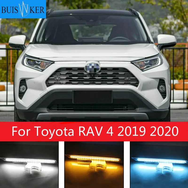 LED Daytime Running Lights for Toyota RAV 4 2019 2020 RAV4 DRL Yellow ...