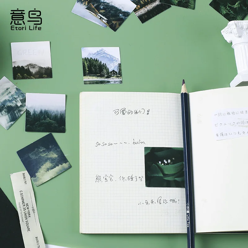 46 pcs/box Misty forest Decorative Sticker Scrapbooking Label Diary ...