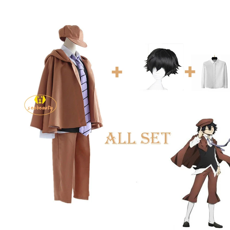 All Set Anime Bungo Stray Dogs Ranpo Edogawa Cosplay Costume Short ...
