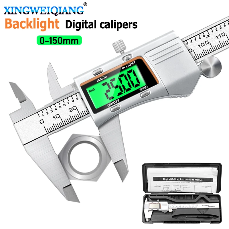 Stainless Steel Housing Digital Caliper 0-150mm Measuring Tool ...