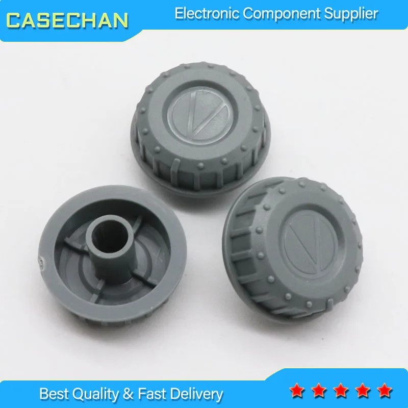 5pcs Gray Convex Hole Plastic Knob Cap 25.5 *13.8mm / Knurled Shaft ...