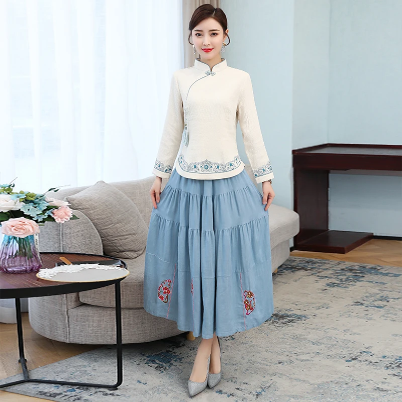 Ropa tradicional china de talla grande para mujer, camisas elegantes ...