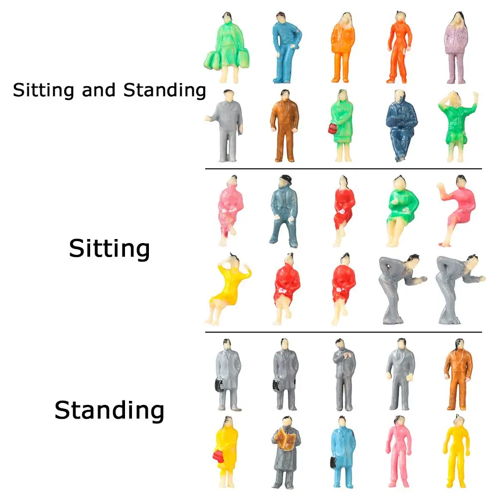 10pc Model Building People Figures Passengers Train Scenery 1:87 Scale ...