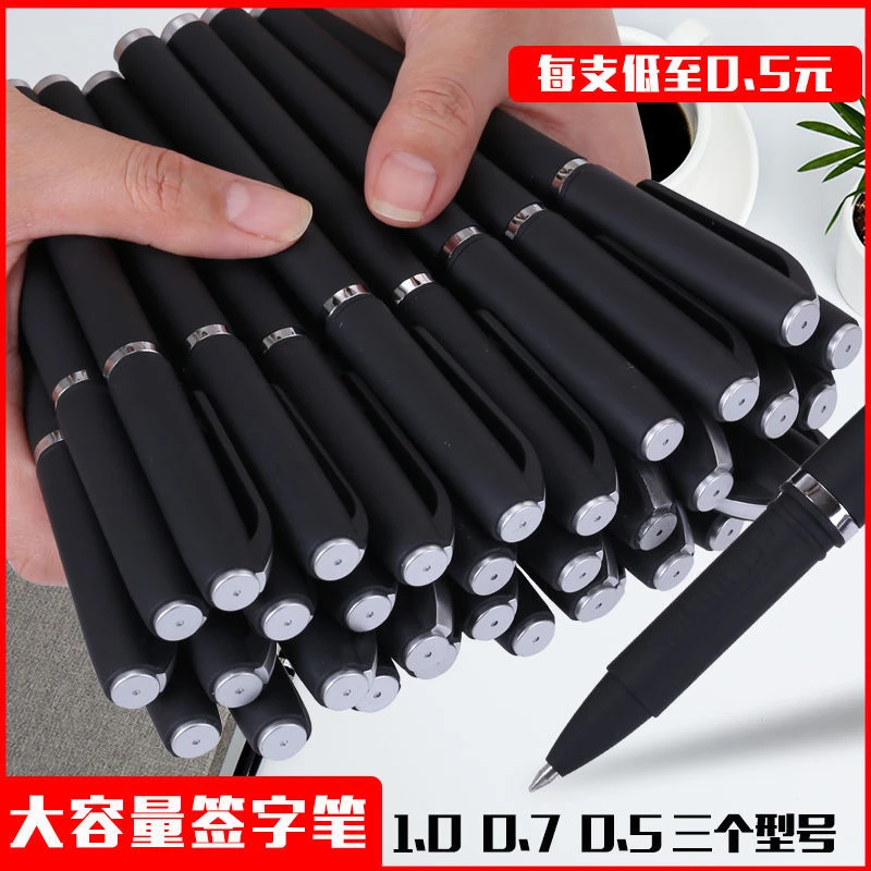 2022 25pcs 1.0 Large Capacity Signature Pen Black 0.7 Business Office ...