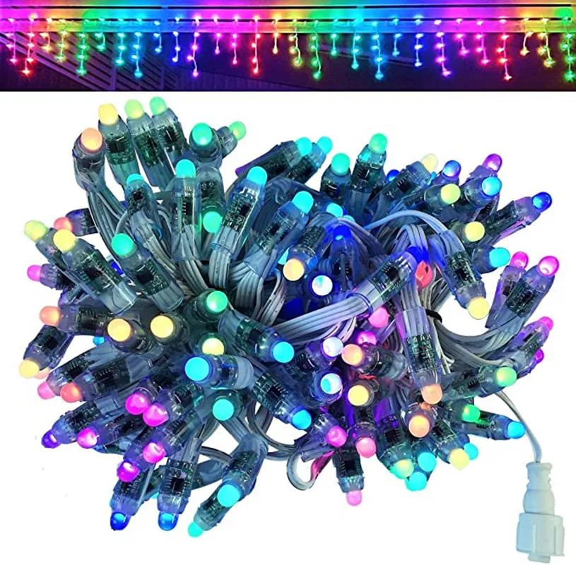 Individually RGB Full Color Icicles String3 4 5;DC12V WS2811 Controlled ...