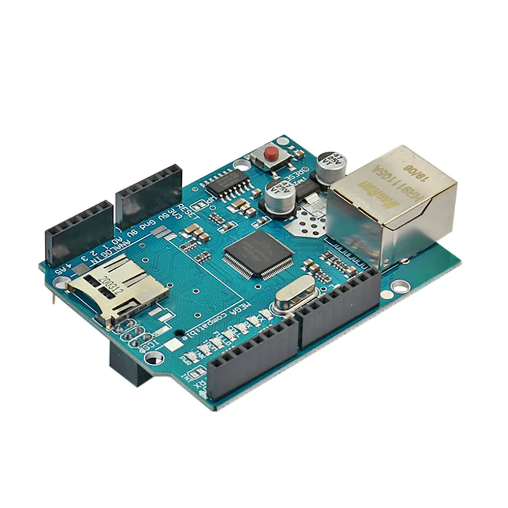 Escudo Ethernet W5100 para placa principal Arduino RJ45 ATMega 328 1280 ...
