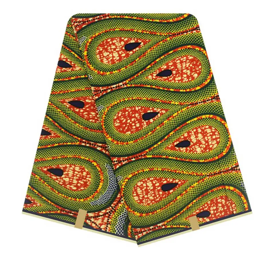 6 Yards Wave African Java Print Fabric Ankara Craft Making Kitenge ...