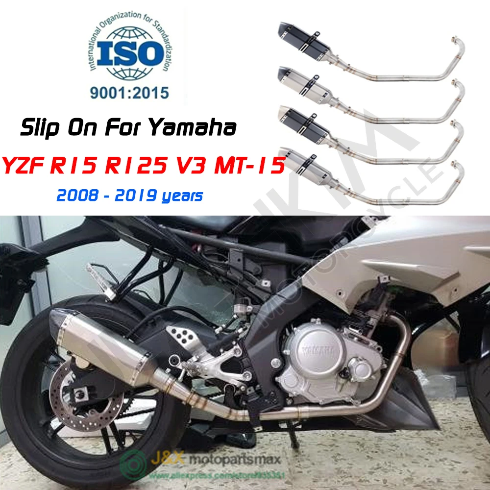 Motorcycle Full Exhaust Escape System Modifed Middle Pipe Slip On For ...