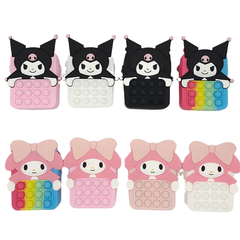 Pop It Kuromi Fidget Toy Push Bubbles Rainbow Unicorn Messenger Bag ...