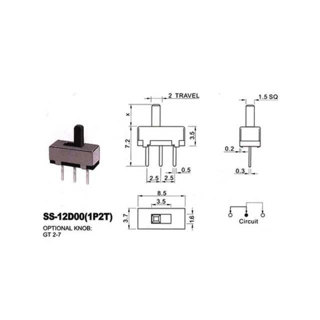 Toggle Switch Uxcell 20 Pcs On/Off/On DPDT 2P2T 6 Pin Vertical DIP ...