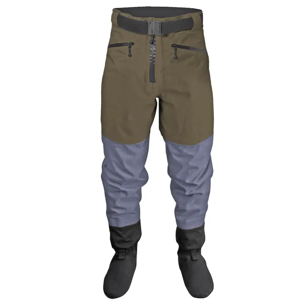 Waist Wading Pants Waterproof Trousers 3 Ply Breathable Fishing Waders ...