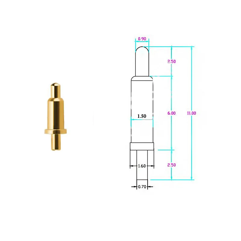 10 Uds. 1pin pogo pin conector pogopin batería con resorte cargado ...