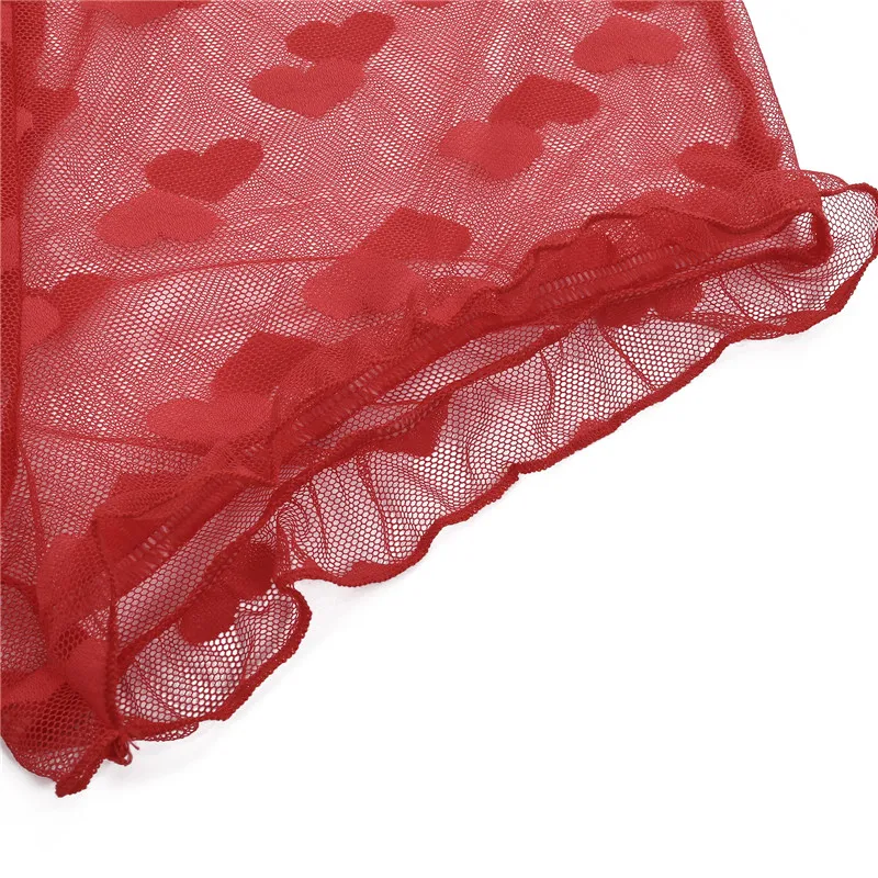 Hirigin Sexy Women Lace Tulle Lingerie Set Ruffle Sleepwear Babydoll ...