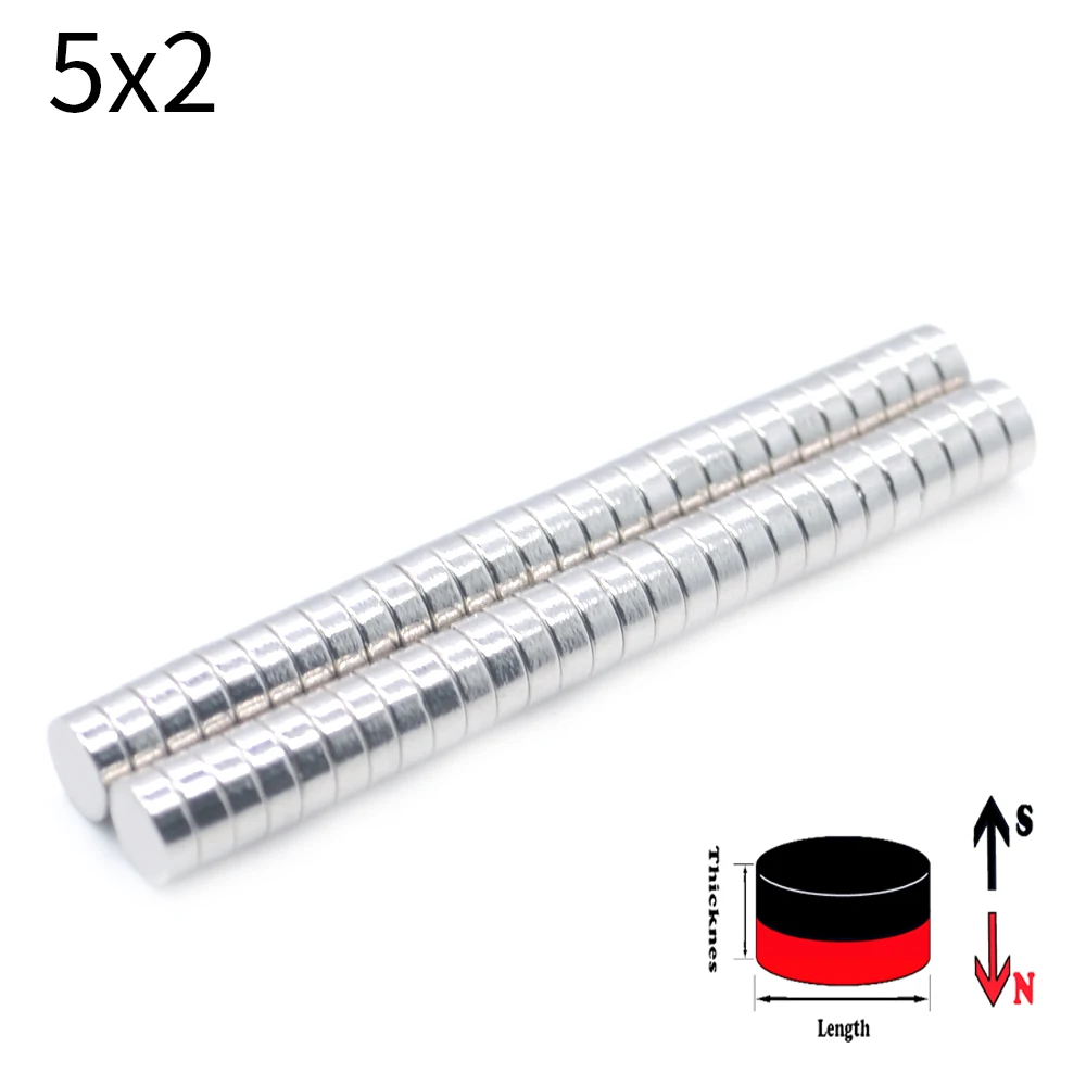 10-50-100-200-Pcs-5x2-Neodymium-Magnet-5mm-x-2mm-N35-NdFeB-Round-Super ...