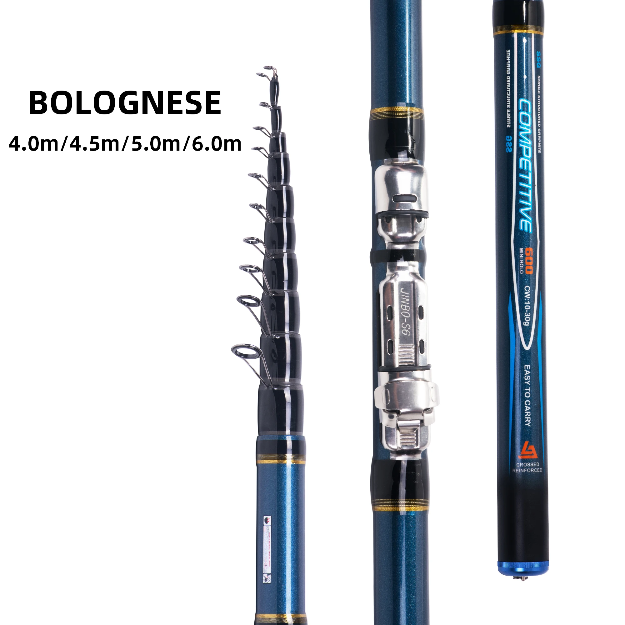 BUDEFO-COMPETITIVE-Telescopic-Bolo-Fishing-Rod-4-0-4-5-5-0-6-0m-Travel ...