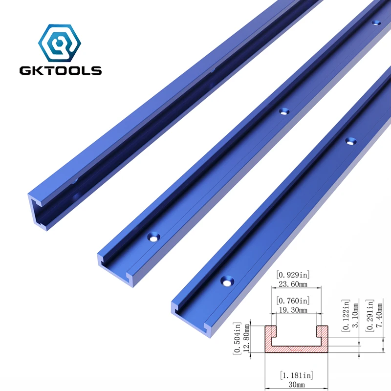 GKTOOLS Type 30 Aluminium T Track T slot Miter Gauge Track Slides Slot ...
