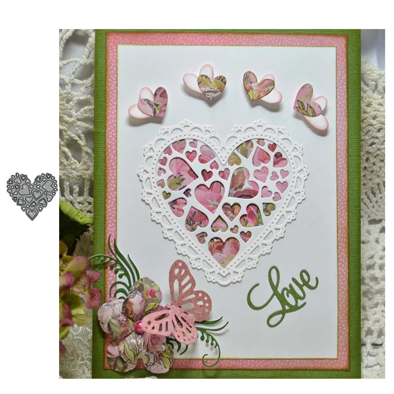 JC Heart Love Shape Metal Cutting Dies for Scrapbooking New Die Cut DIY ...
