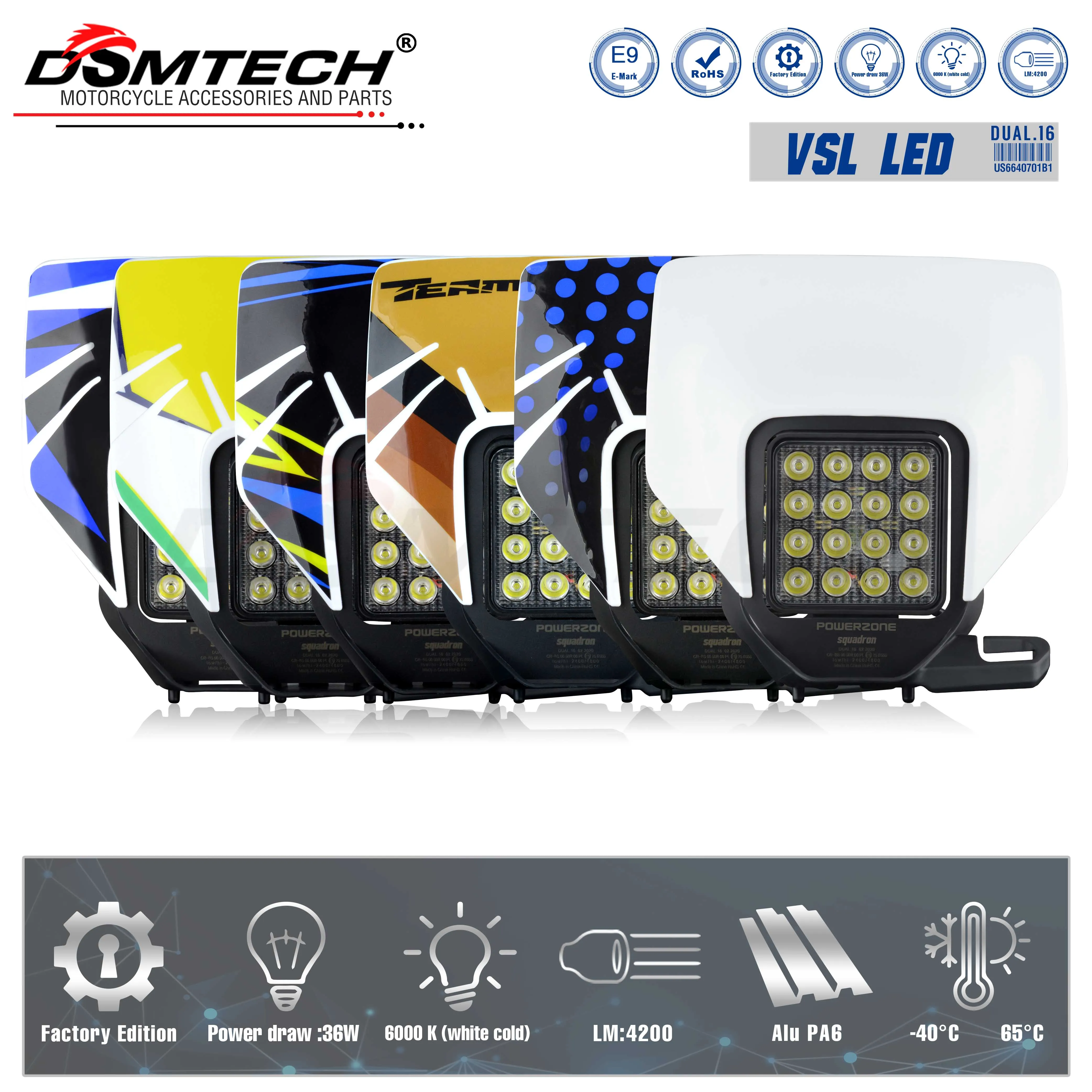 DSMTECH-Motorcycle-LED-Headlight-Headlamp-Head-Light-Supermoto-Fairing ...