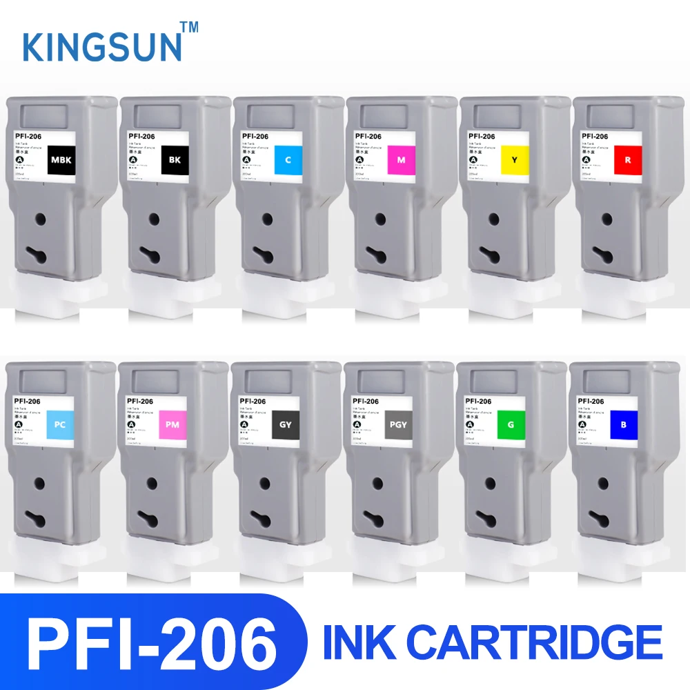 PFI-206 PFI206 Compatible Ink Cartridge With Chip and Pigment For Canon ...