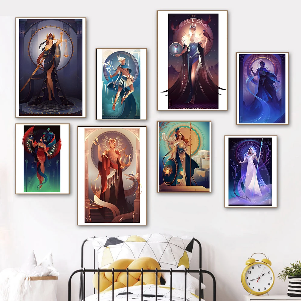 Ancient-Egypt-and-Greek-Mythology-Poster-Abstract-Prints-Wall-Art ...