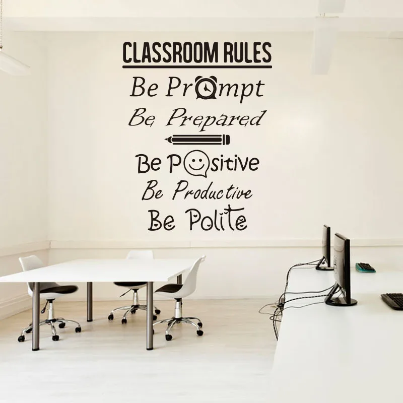Vinyl-Art-Removable-Poster-Mural-Large-Classroom-Rules-Quote-Wall ...