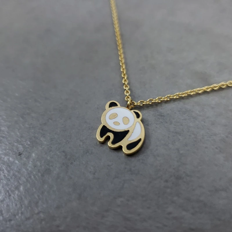 Bear Jewelry Stainless Steel Chain Cute China Giant Panda Necklaces ...