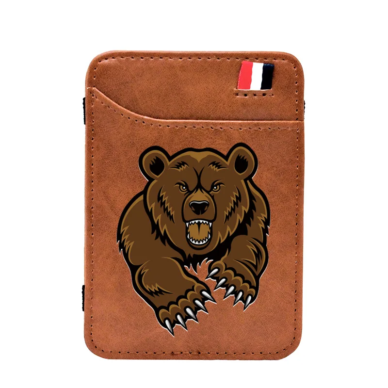 Classic Bear Design Digital Printing Leather Magic Wallets Men Women ...
