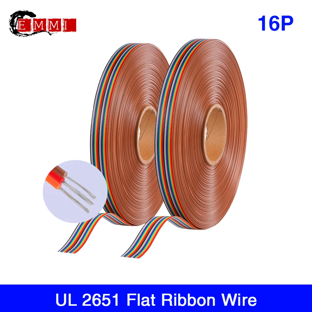 61-meters-PVC-material-Tinned-copper-AWM-UL2651-28AWG-16Pin-Color-Code ...