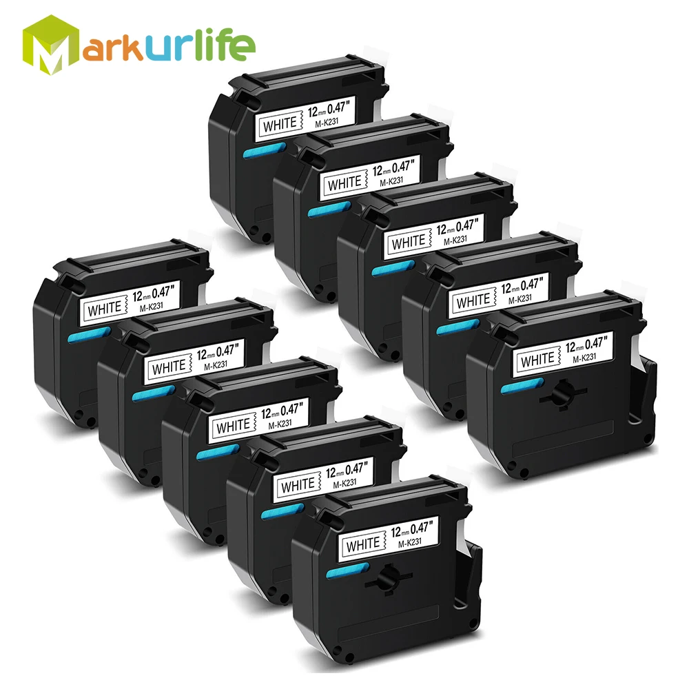 10 PCS MK231 M K231 M231 Compatibel for Brother P touch Label Tape work ...