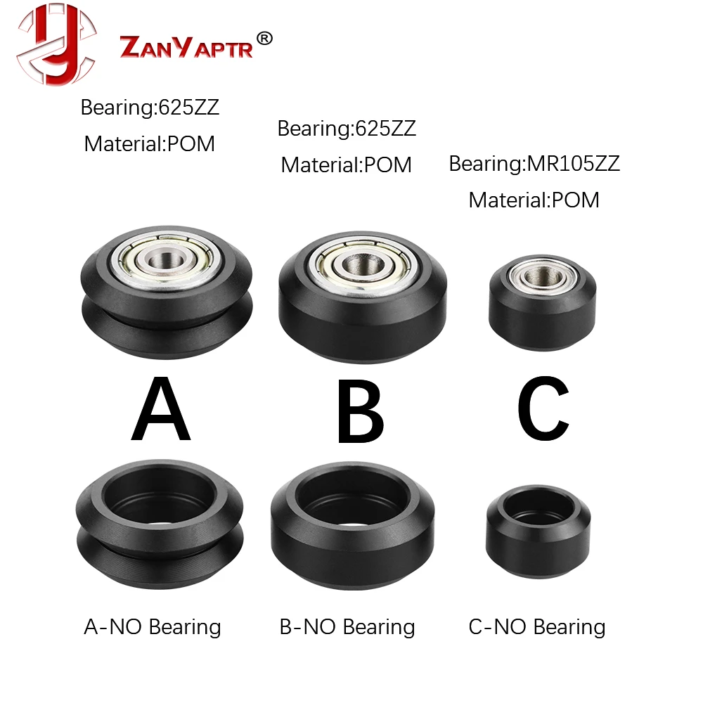 10pcs Cnc Openbuilds Plastic Wheel Pom With 625zz Mr105zz Idler Pulley ...