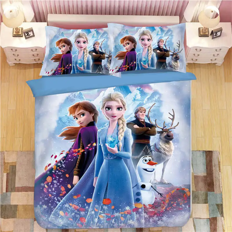 Frozen Elsa and Anna princess Bedding Set Twin Size Bedroom Decor for ...
