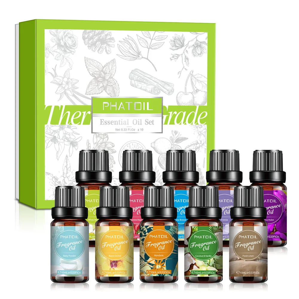 10ml-Fragrance-Oils-Set-White-Musk-Freesia-Mandarin-Perfumes-Aromatic ...