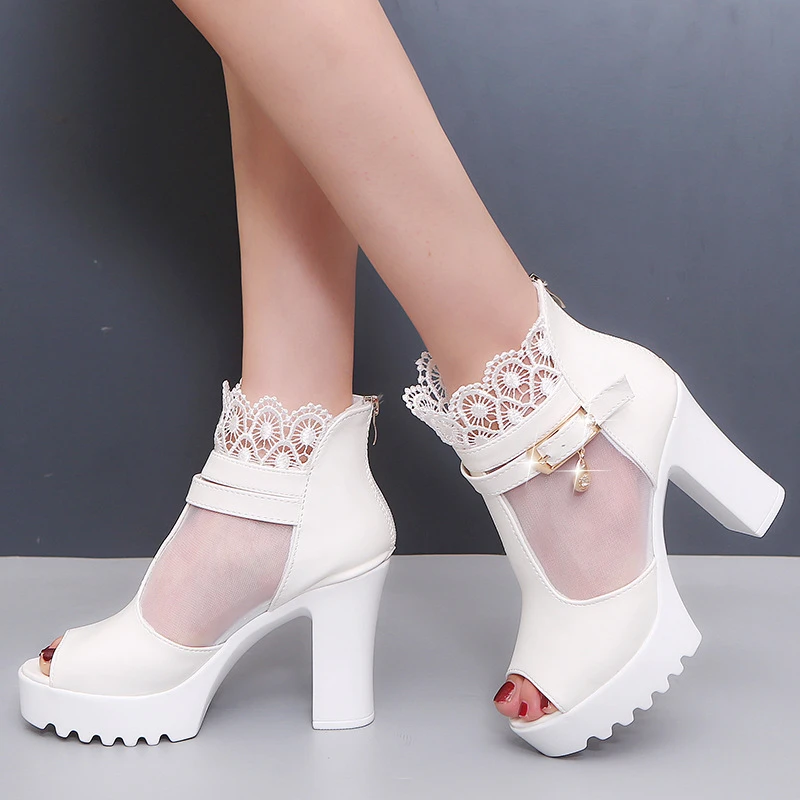 2021 new Women Shoes High Heel Sexy Square Heel Sandals Women Pumps ...