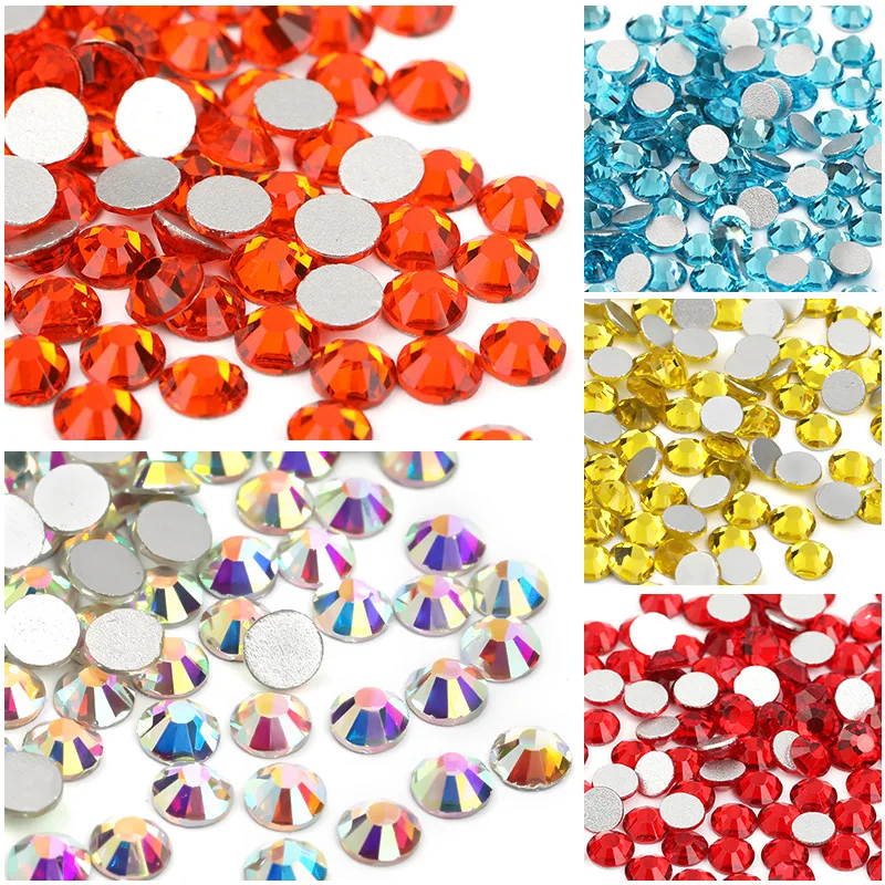 SS3 SS30 Multi color Crystal AB Non HotFix Silver FlatBack Rhinestones ...